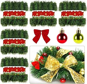 Amazon.com: GardenNow 5 Pack 250FT Christmas Garland for Christmas Decoration, Christmas ribbon ...