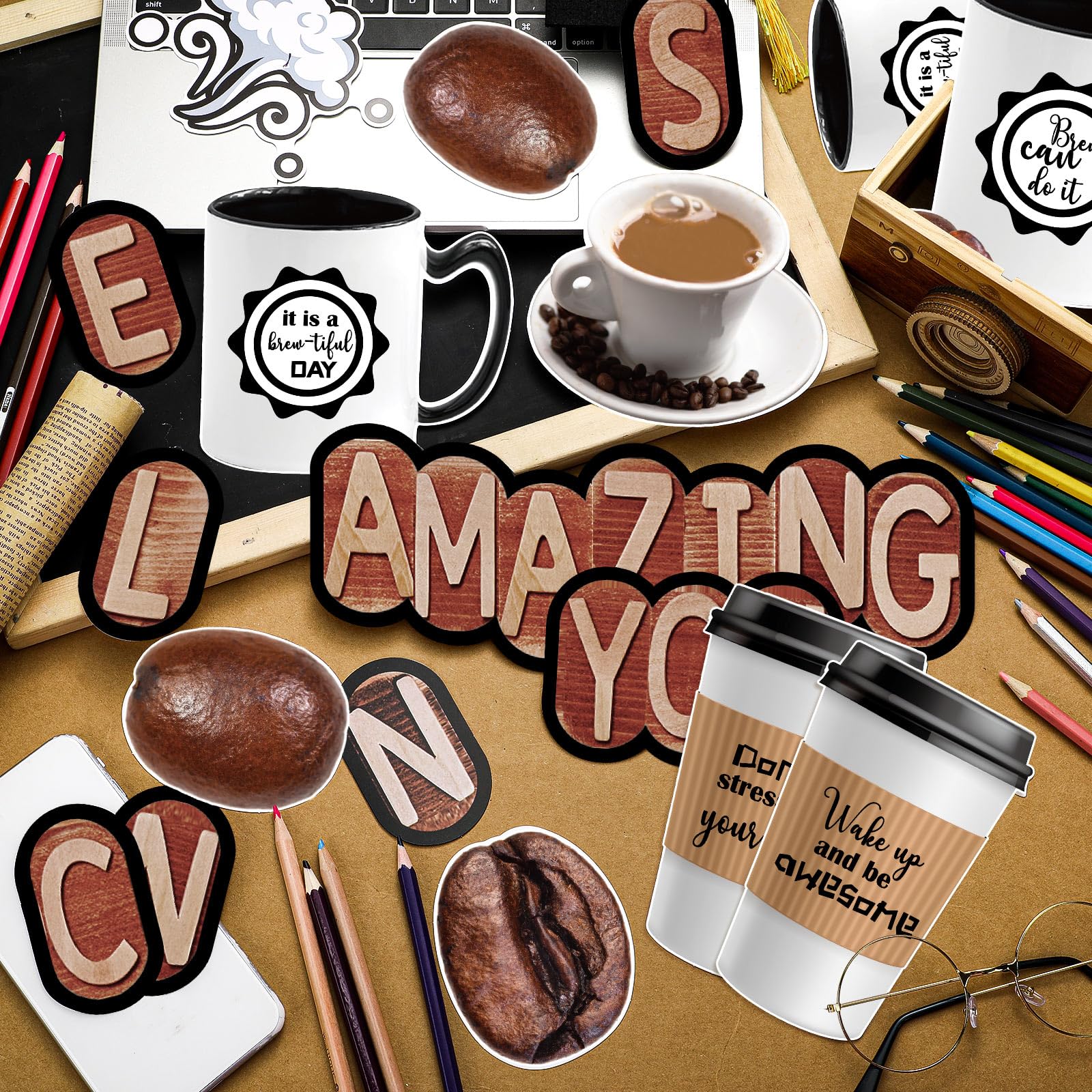 Snapklik.com : Teling 89 Pcs Industrial Cafe Bulletin Board Set ...