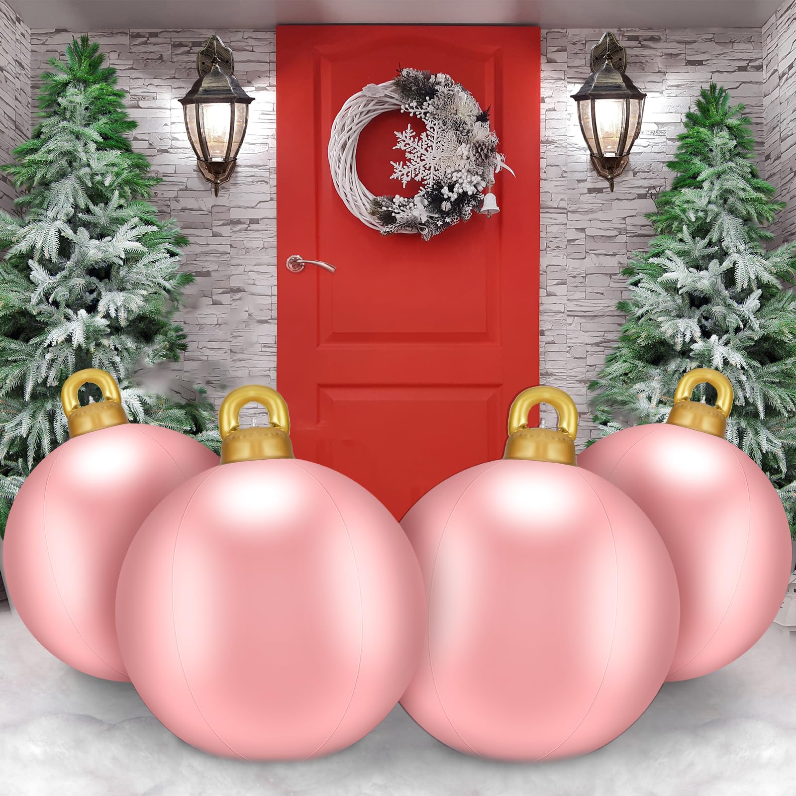 Amazon.com: Jetec 4 Pcs 32 Inch Pink Giant Christmas PVC Inflatable ...