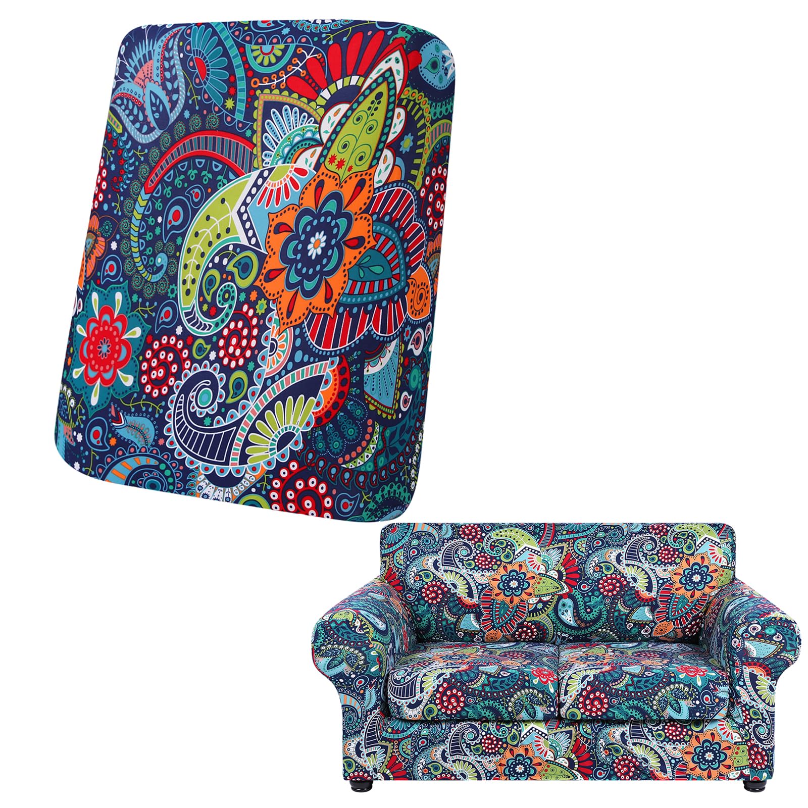 Amazon.com: hyha Printed Couch Chair Cover (Paisley Floral) Bundle ...