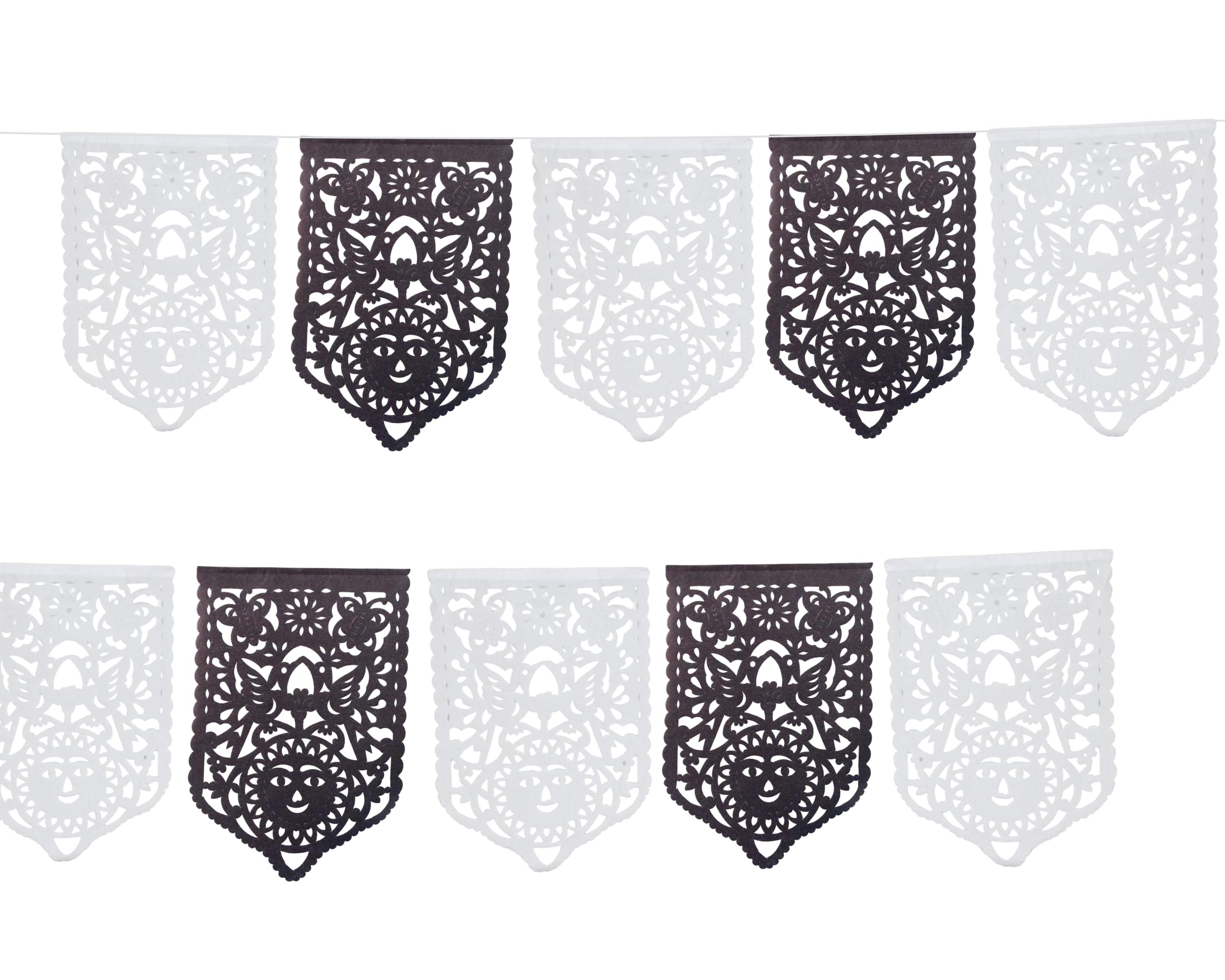 Papel Picado Clip Art Black And White Free Vector | Hand Drawn Papel