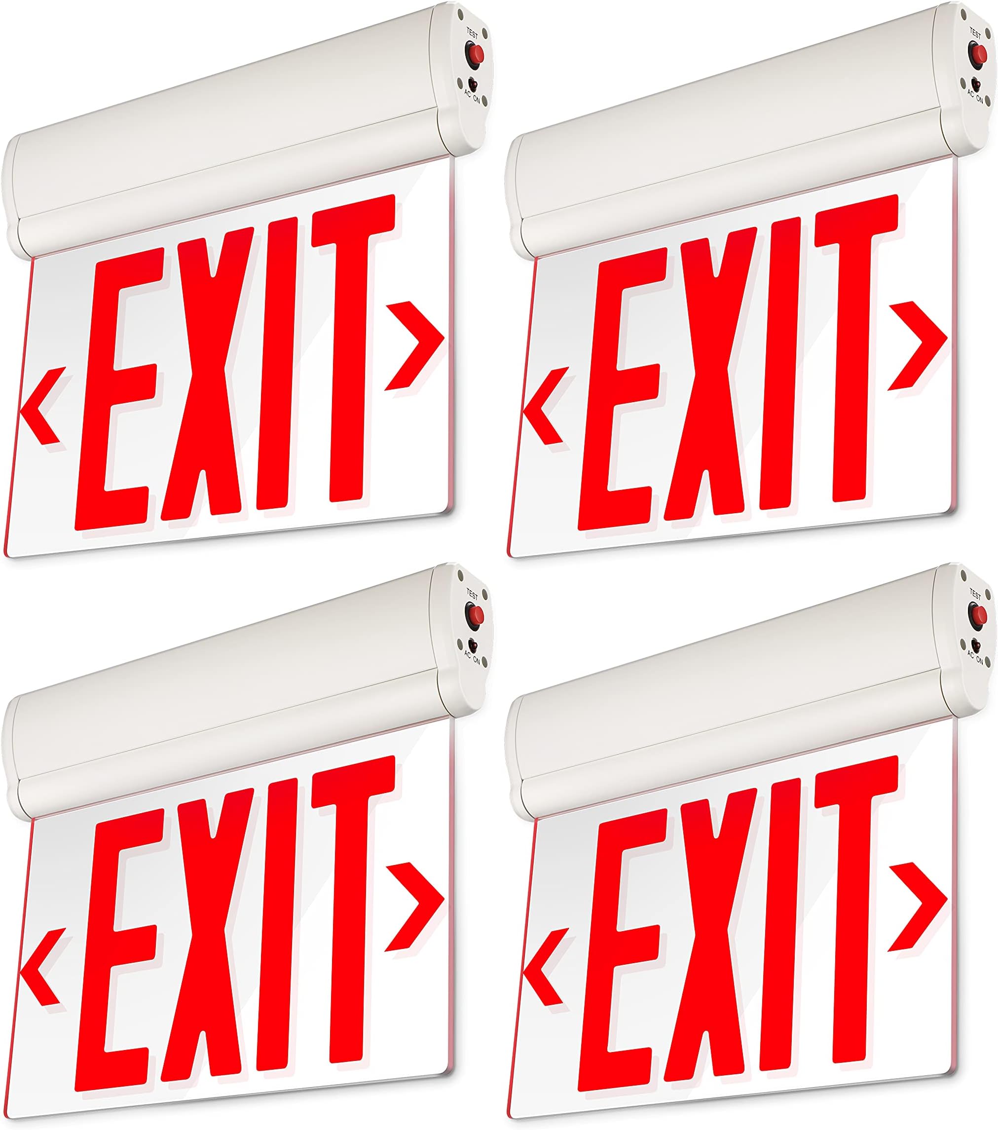 LEONLITE Emergency Exit Sign, LED Edge Lit Exit Sign, Exit Light with ...