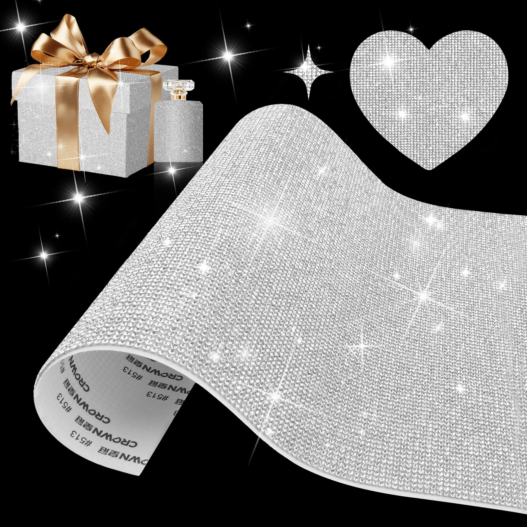 Amazon.com: 12000 Pieces Bling Rhinestone Sheet, White Rhinestone ...
