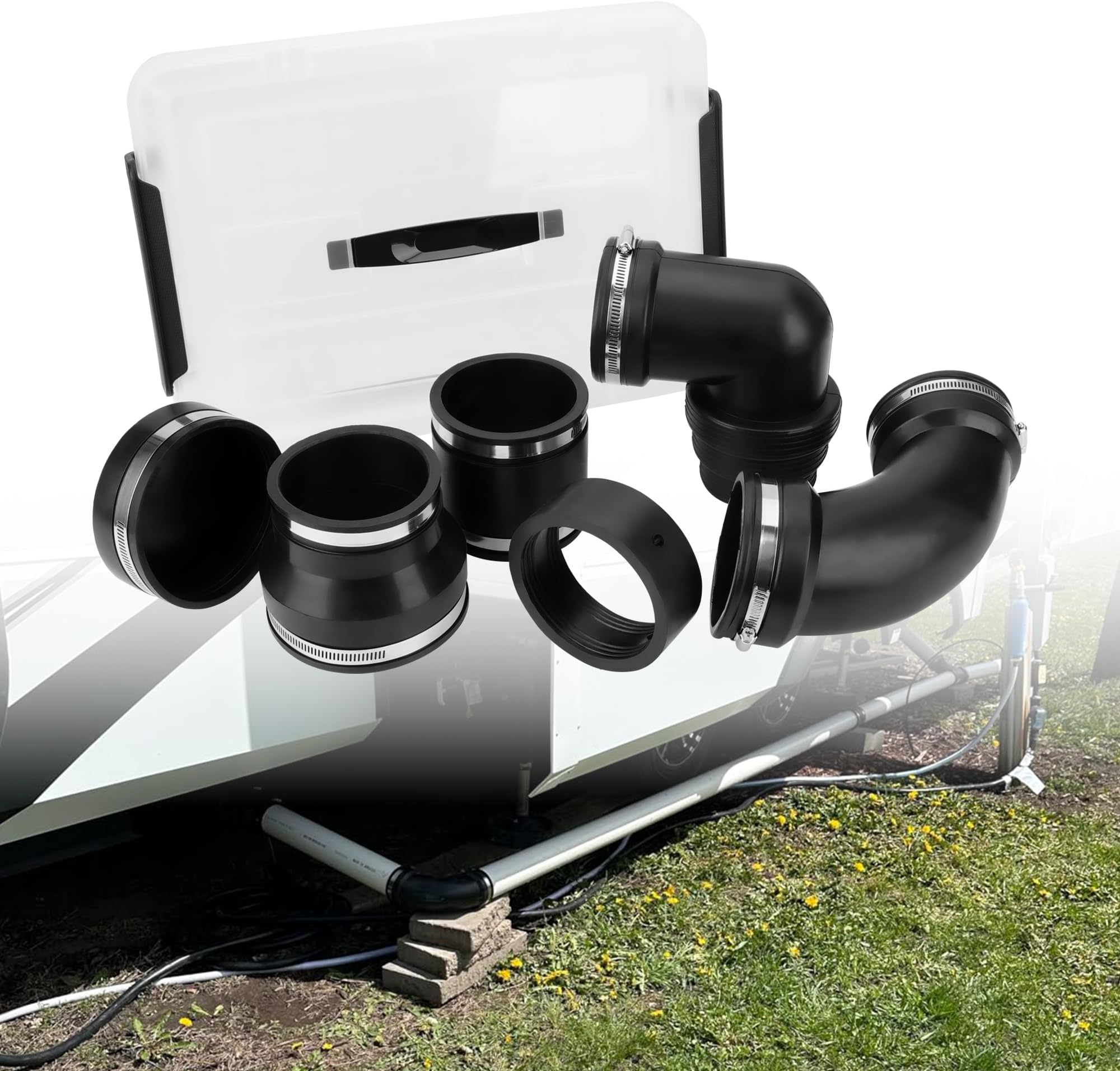 Amazon.com: Ustinian RV and Camper Sewer Waste Plumbing Connection ...