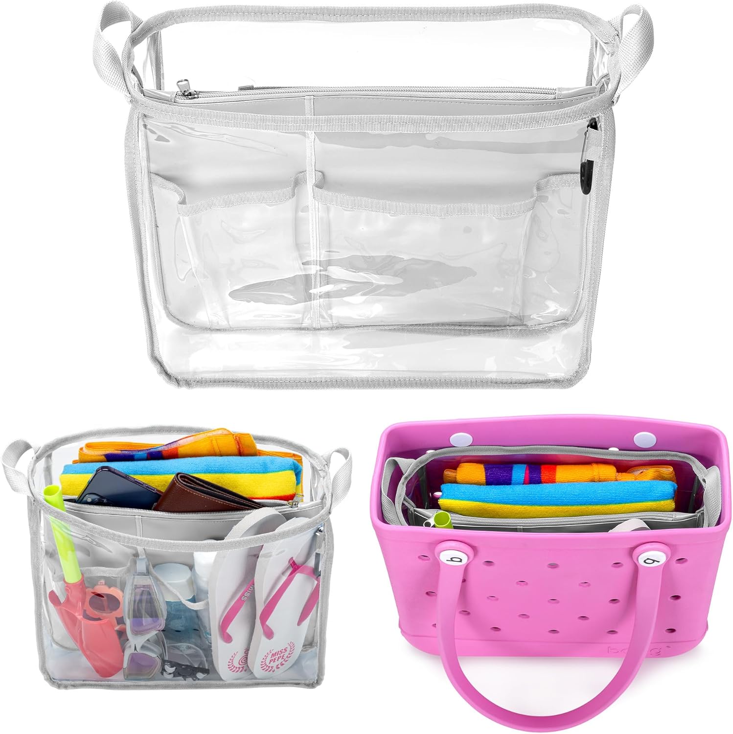 Amazon.com: Rexmica Beach Bag Organizer Insert (12.4in x 10.2in x 4.3in ...