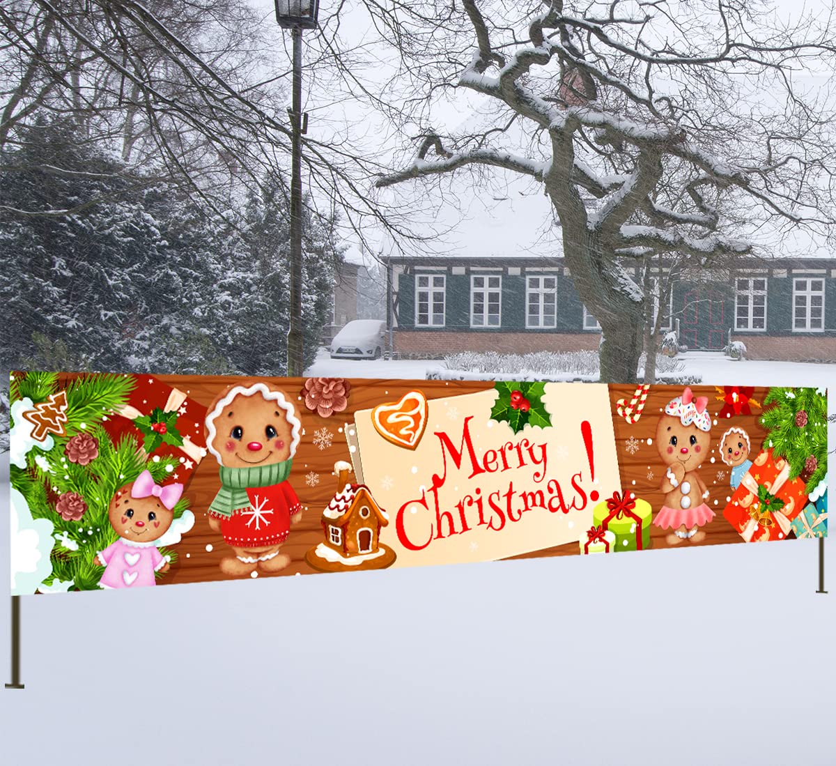 Amazon.com: Gingerbread Christmas Decorations -Merry Christmas Banner ...