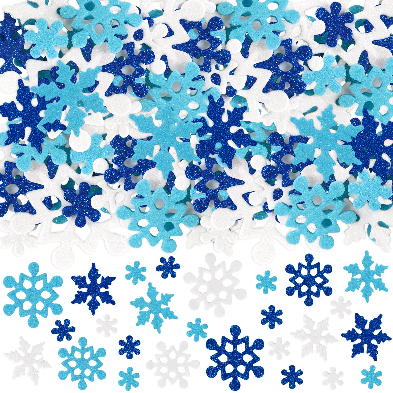 Amazon.com: 500Pcs Snowflake Foam Stickers, Self-Adhesive Christmas ...