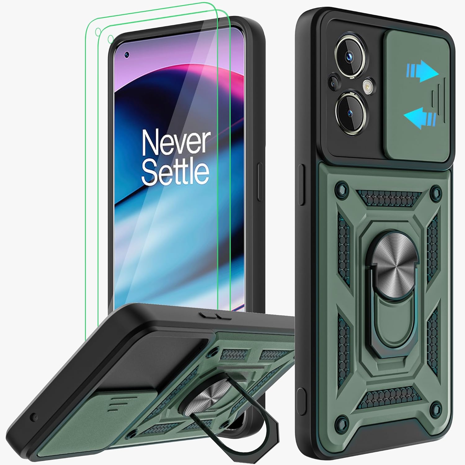 Amazon.com: AKINIK for OnePlus Nord N20 5G Case with Slide Camera Cover ...