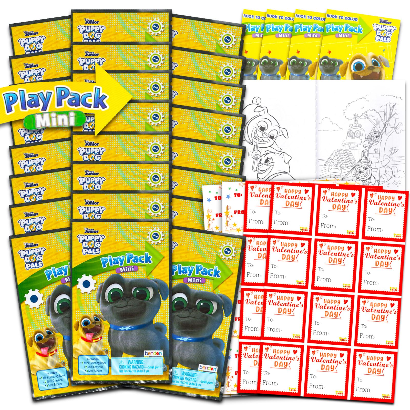 Amazon.com: Puppy Dog Pals Valentine's Day Classroom Gift Exchange ...