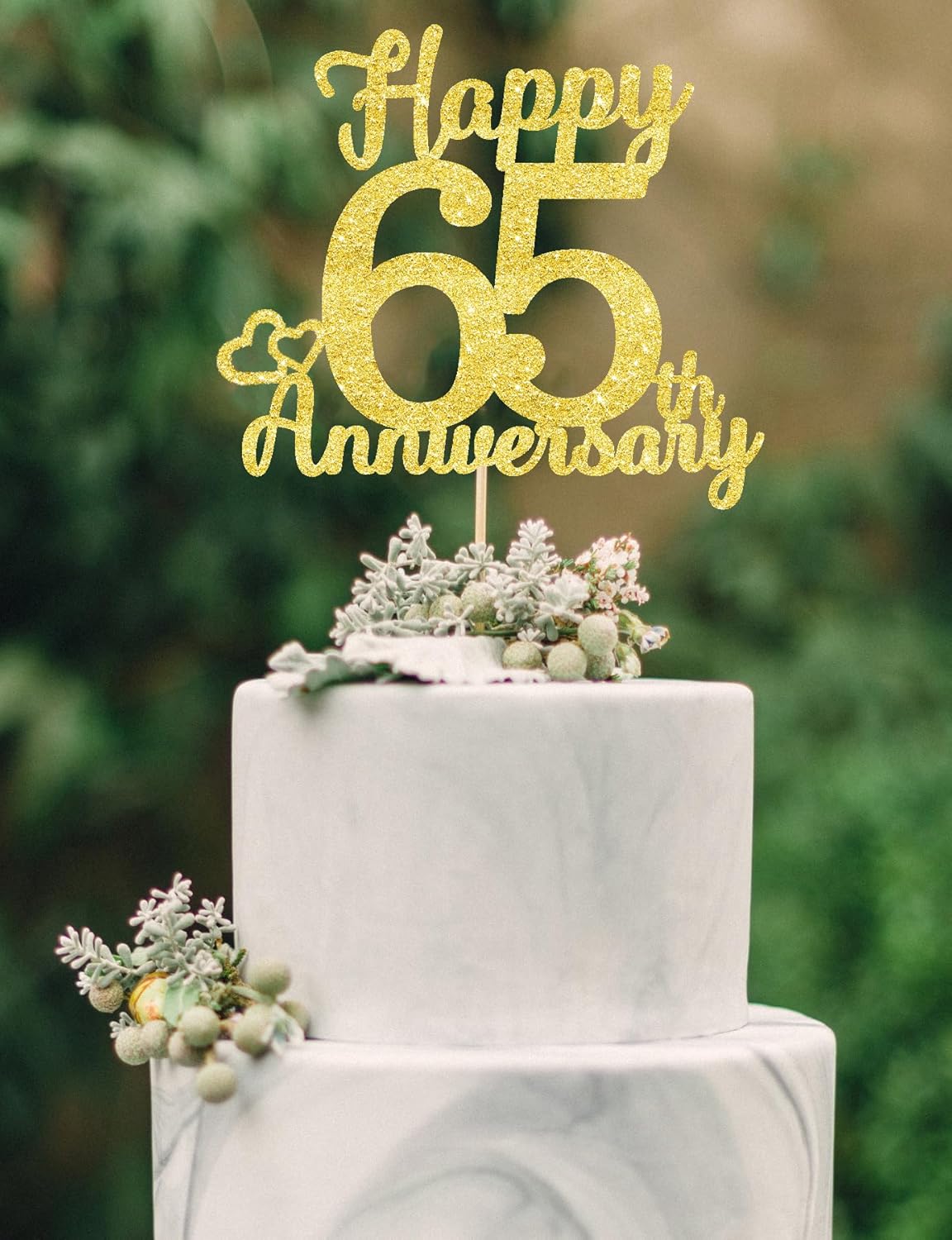 veegood Happy 65th Anniversary Cake Toppers - 65th Wedding Anniversary Decorations, 65th ...