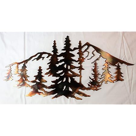 Amazon.com: Zhengmy Mountain Scene Metal Wall Art Decor Mountain Wall ...
