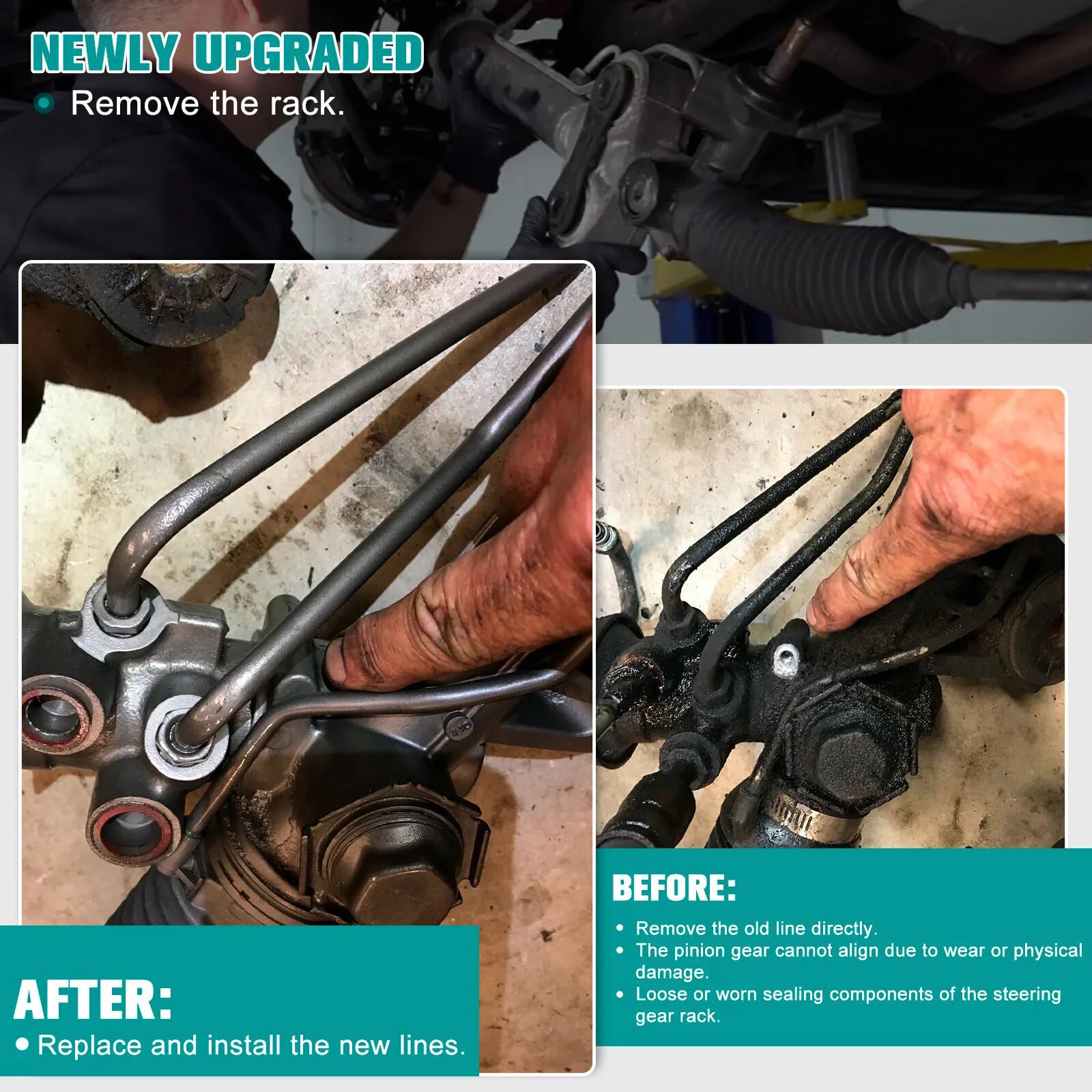 Hydraulic Line Replacement Rack & Pinion Transfer Lines For 2008-2014 ...