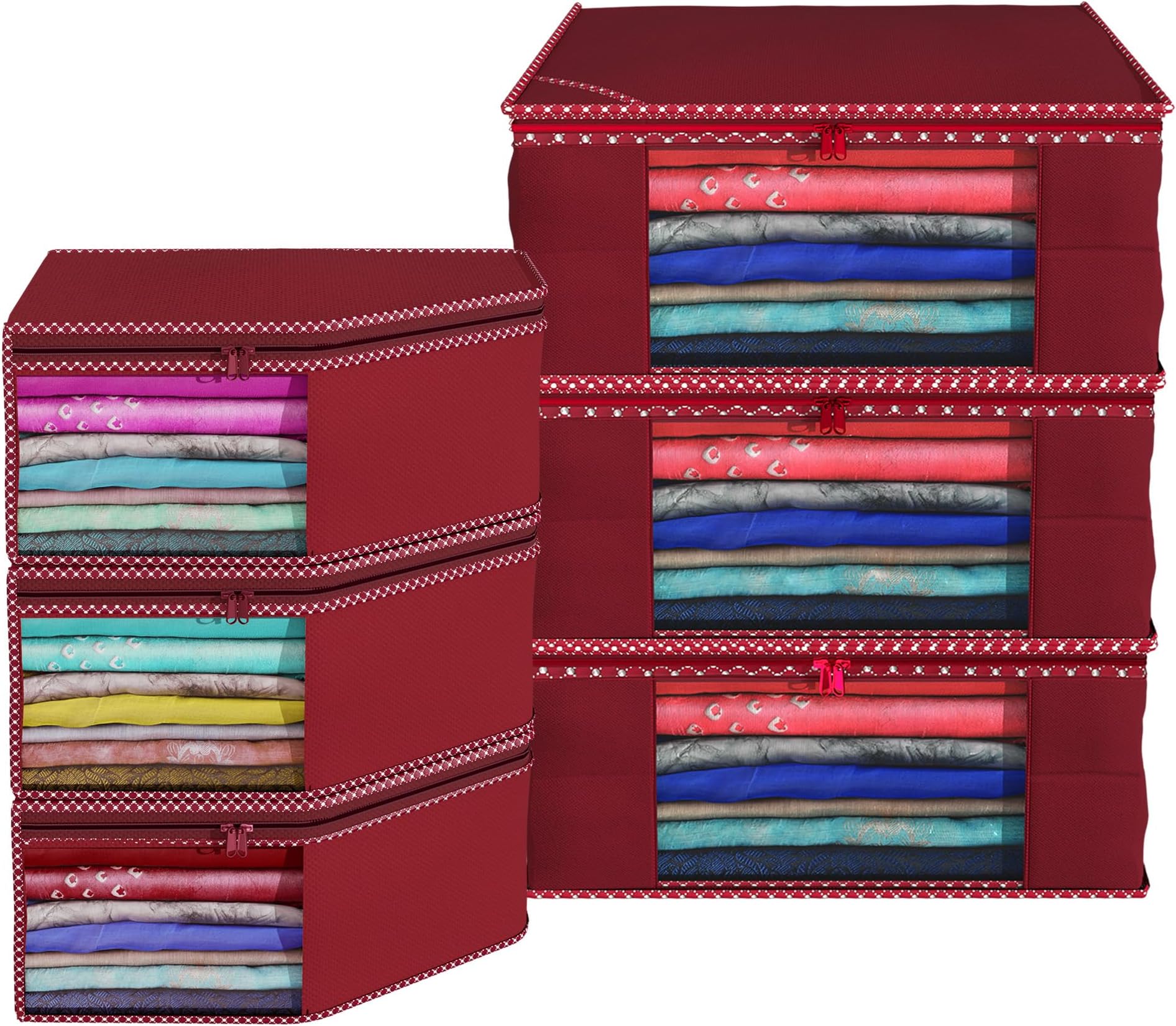 Kuber Industries Clothes Organizer For Wardrobe (Pack of 6) - Storage ...