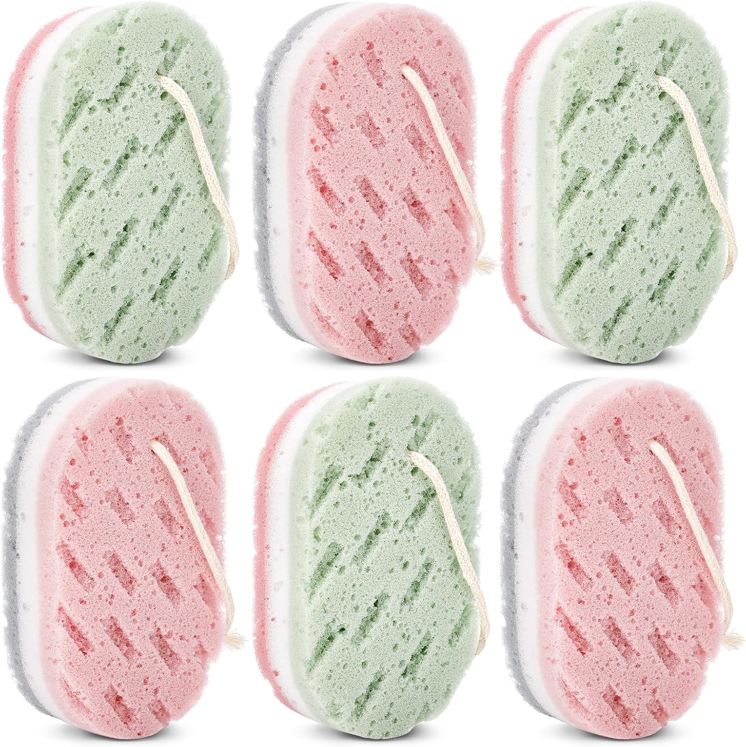 Opopark 6 Packs of Shower Sponges,Exfoliating Shower Sponges,Adult ...