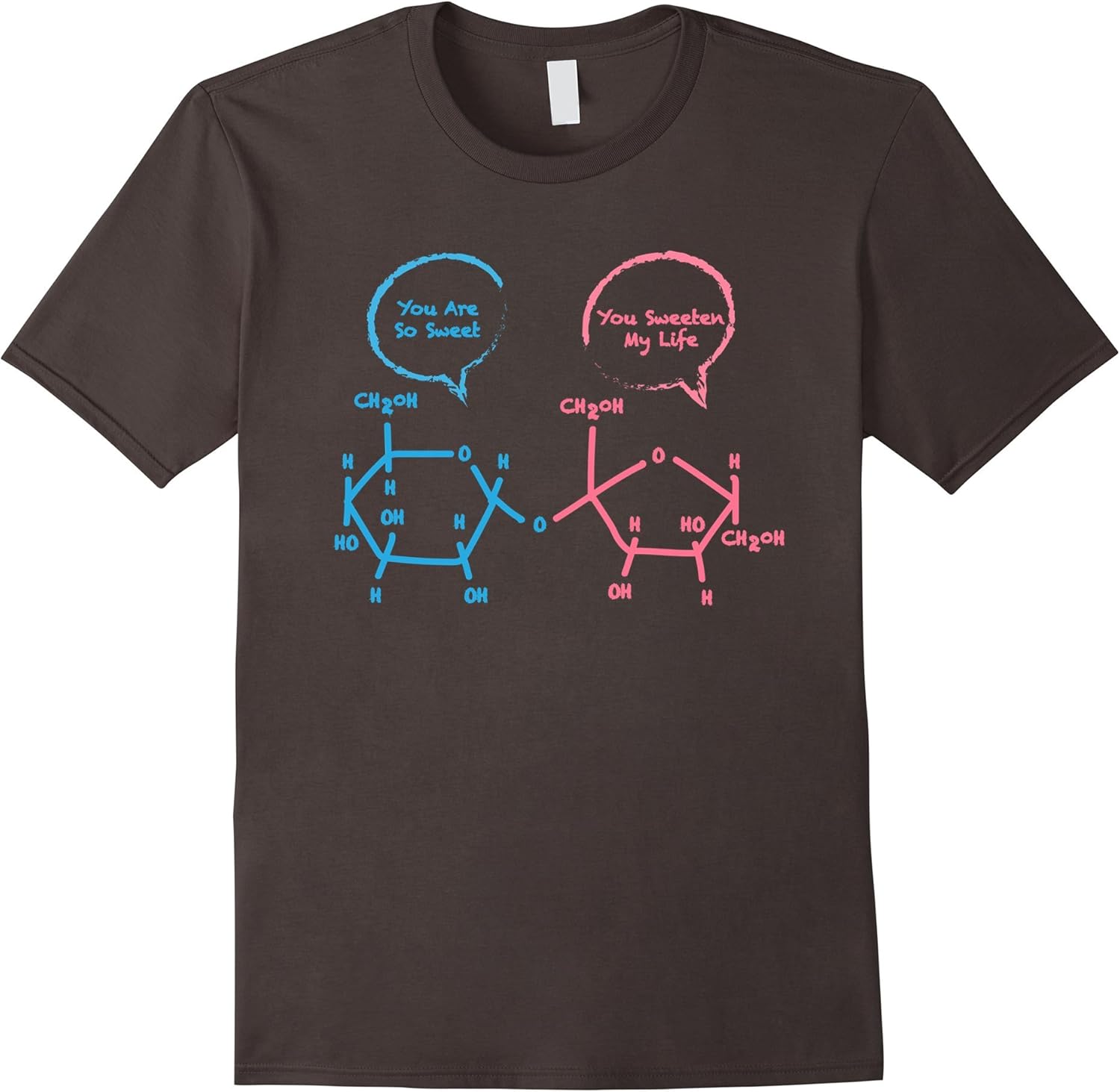 Amazon.com: Funny Biochemistry Shirt Sucrose And Glucose Molecules ...