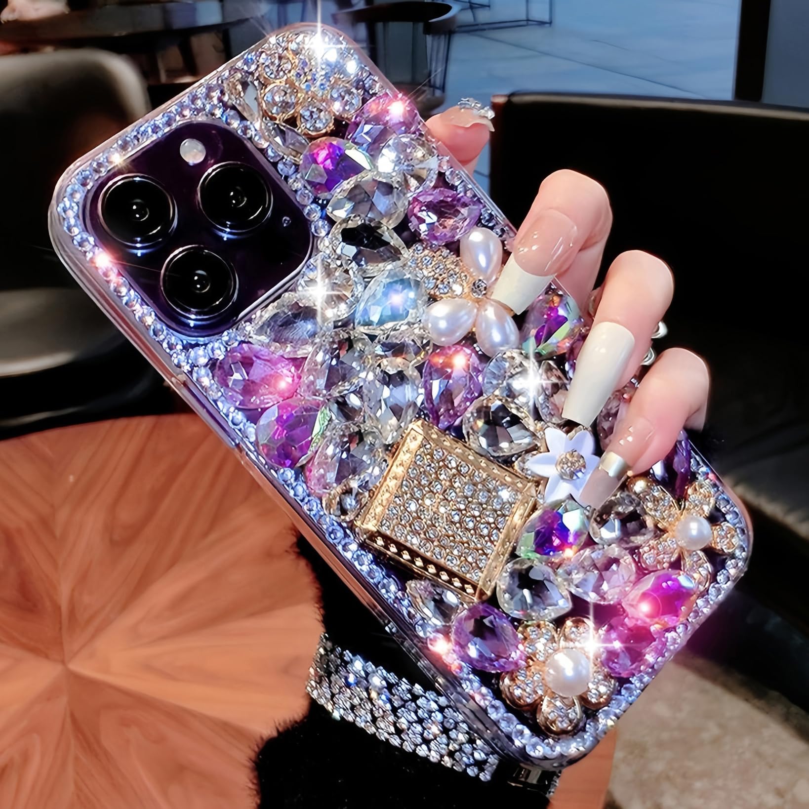 Amazon.com: MOSEZA Compatible with iPhone 16 Pro Max Bling Glitter Case ...