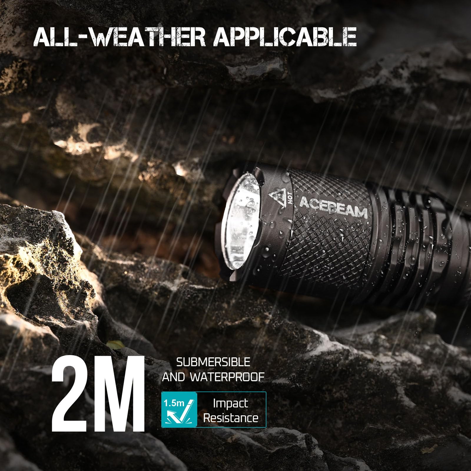 ACEBEAM TAC AA Tactical EDC Flashlight, 1000 High Lumens Flashlight ...