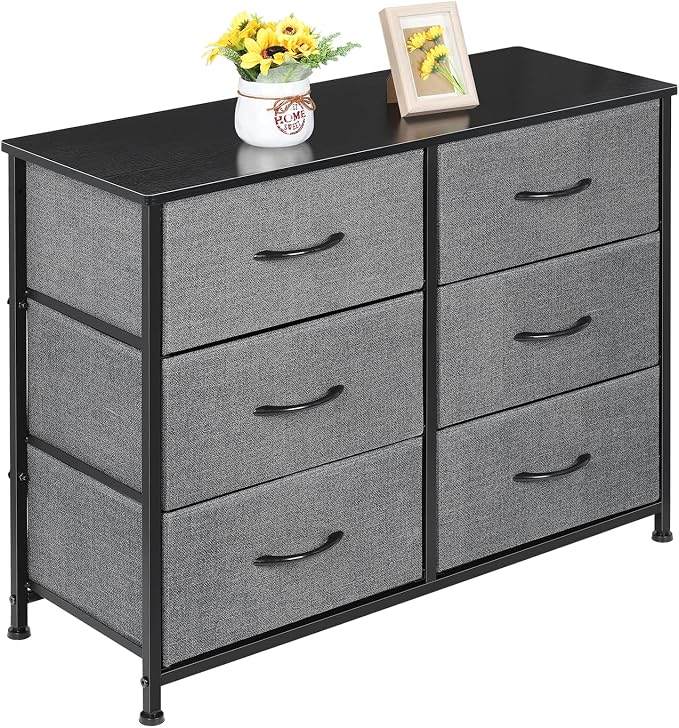 Amazon.com: NANANARDOSO Dresser for Bedroom, Fabric Dresser with 6 ...