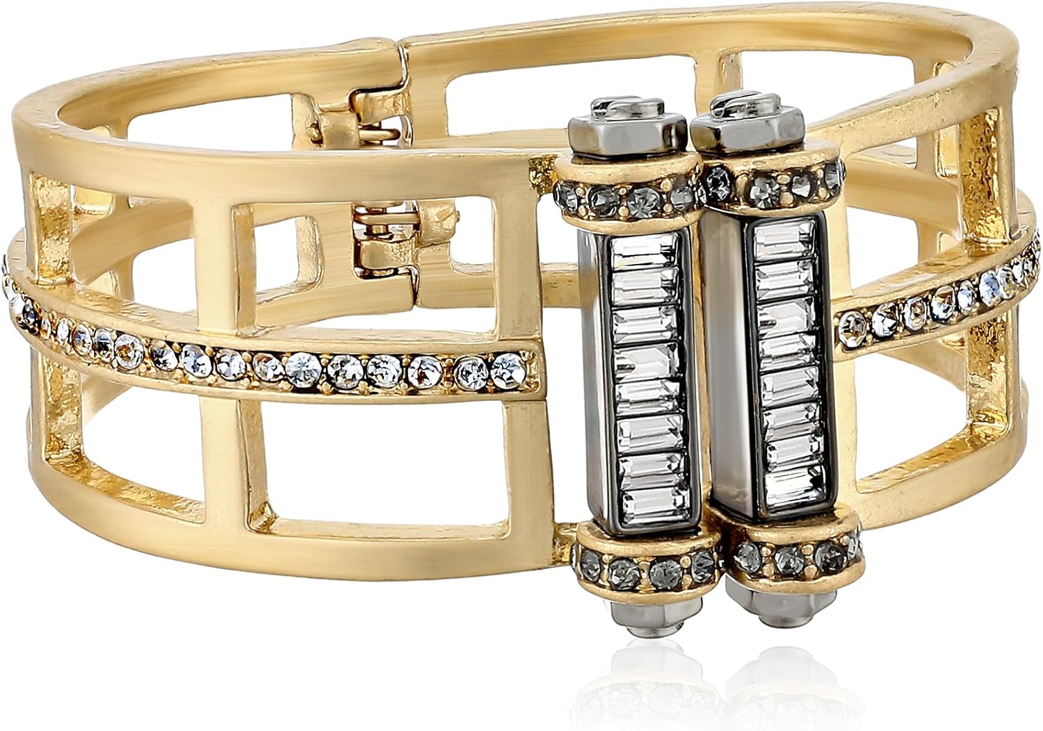 Amazon.com: Kenneth Cole New York Gold-Tone Geometric Cut-Out Hinged ...