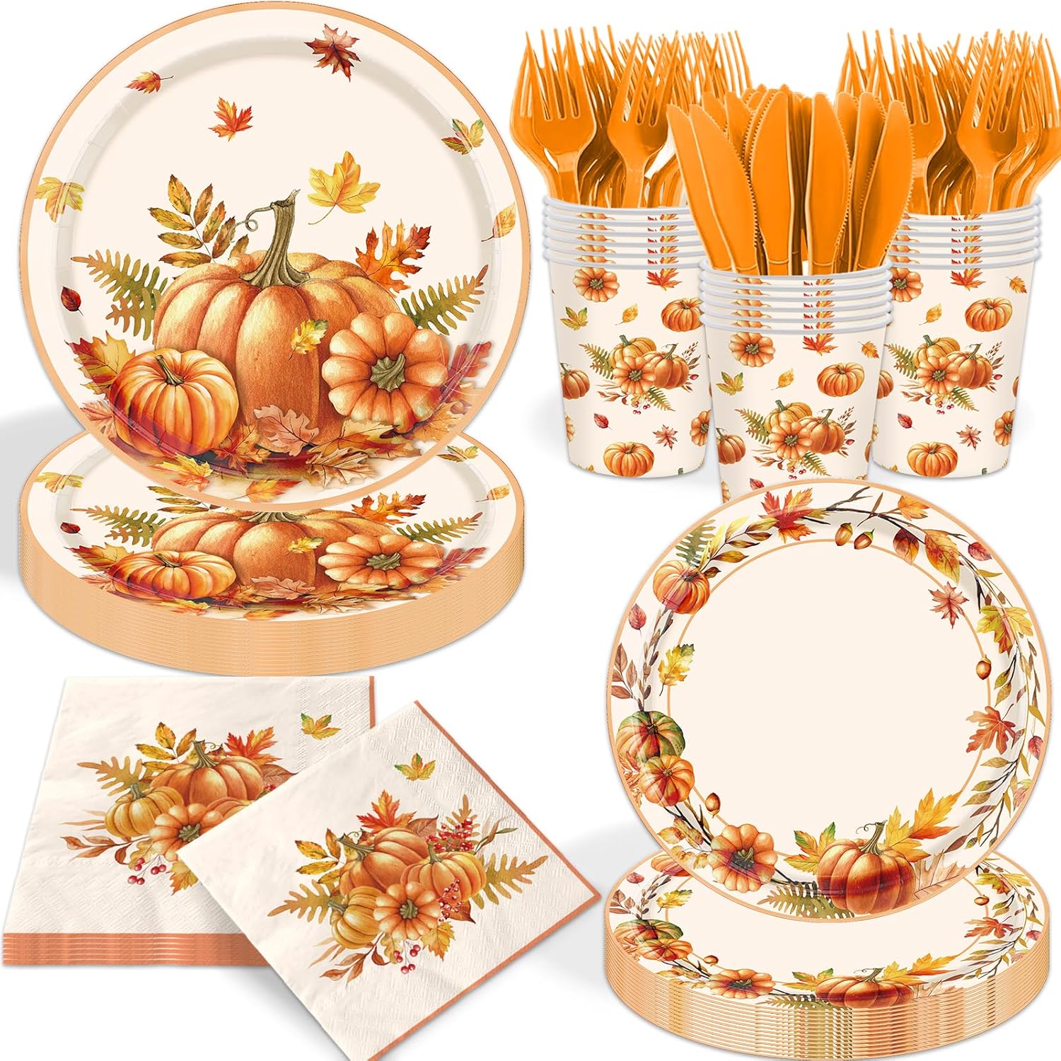 Amazon.com: 144Pcs Fall Thanksgiving Party Decorations Fall Pumpkin ...