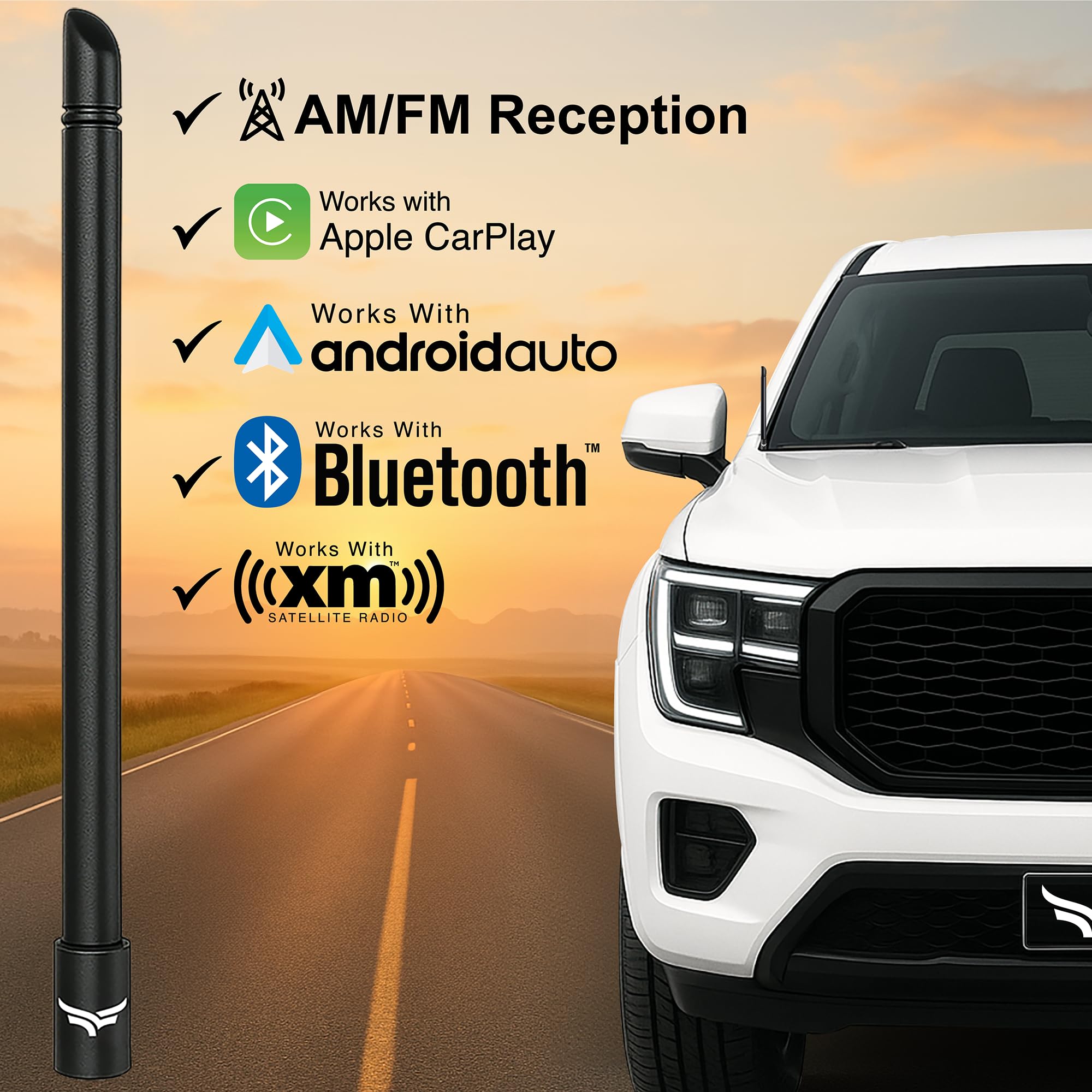 Snapklik.com : EcoAuto 8" Universal Short Stubby Truck Antenna Truck ...