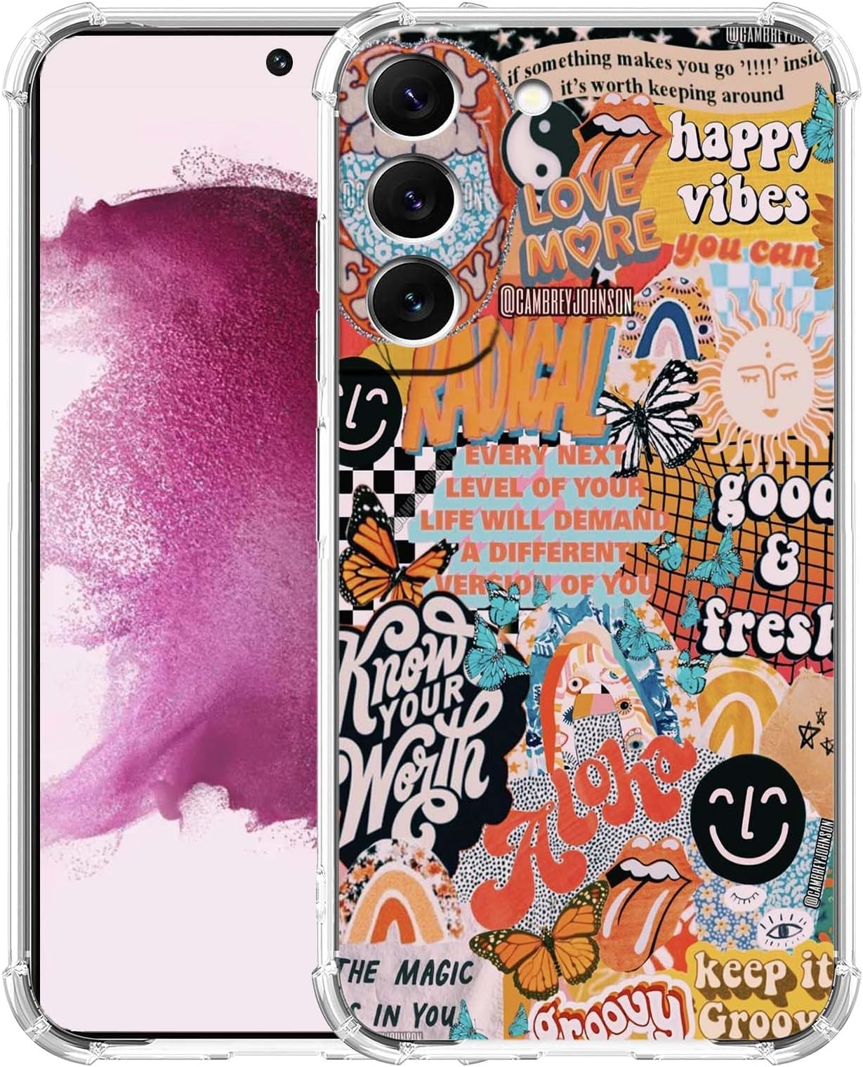 Amazon.com: Aesthetic Collage Case for Samsung Galaxy S22 Plus,Positive ...
