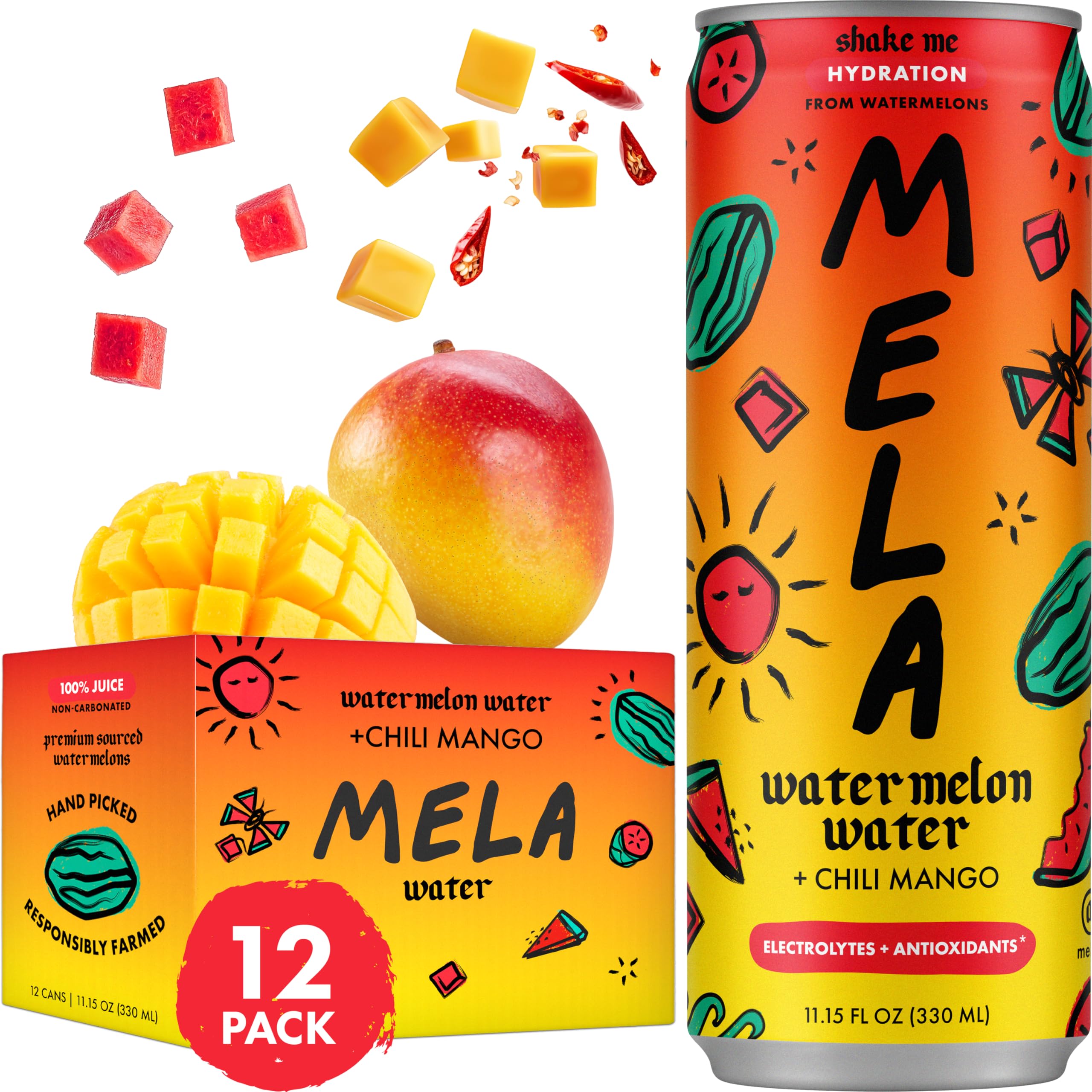 Amazon.com : Mela Watermelon Water - Hydrating Watermelon Juice Drink w ...