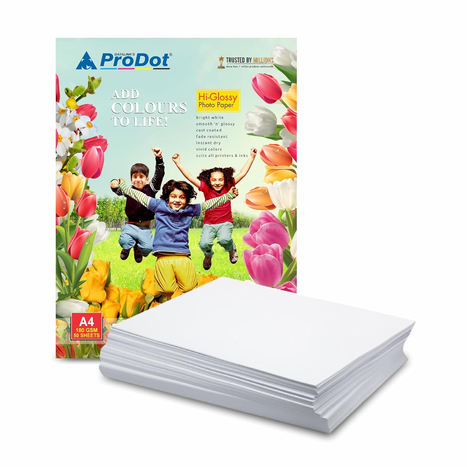 ProDot Water Resistant Hi-Glossy 180 GSM Photo Paper A4 Size, Pack of ...