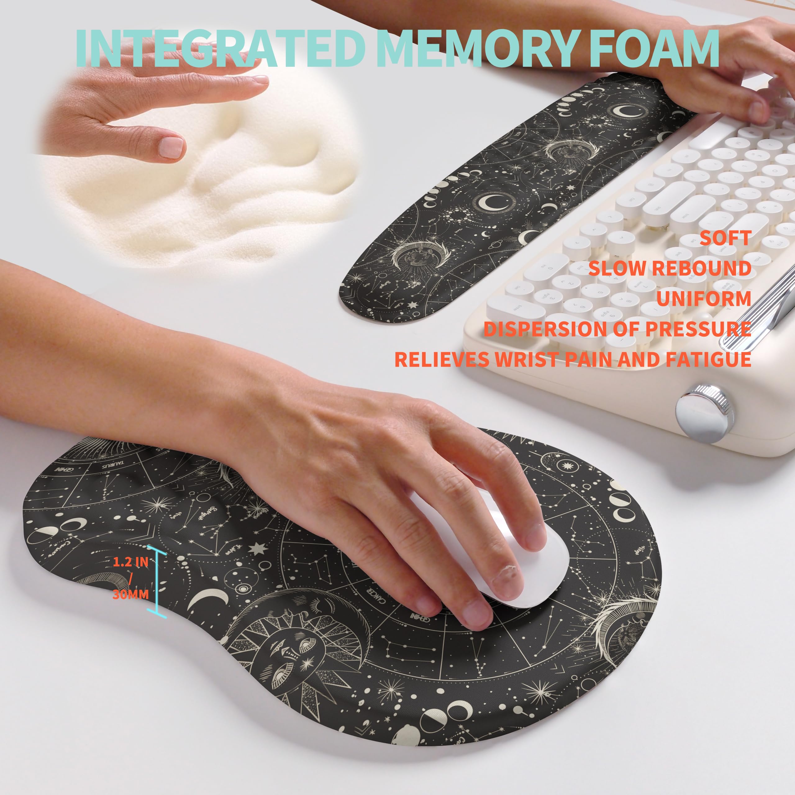 Snapklik.com : 2-in-1 Ergonomic Set, Wave Rise Keyboard Wrist Rest And ...