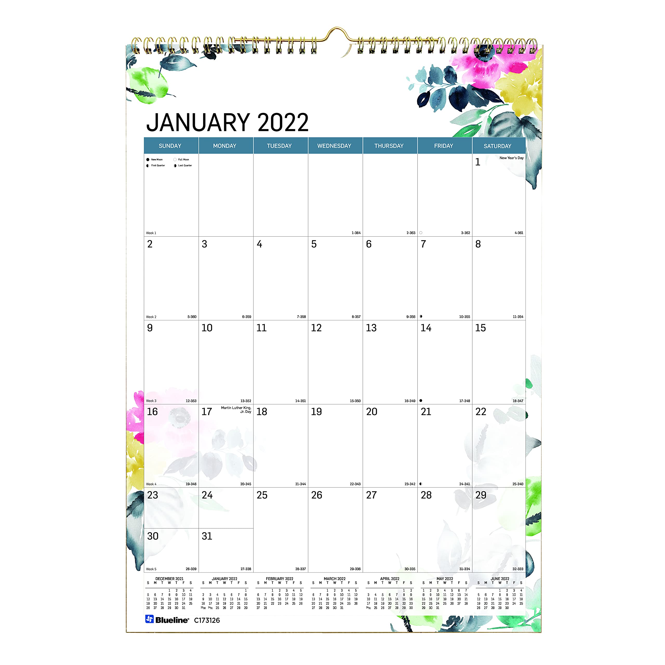 Calendar 2022 January Colorful