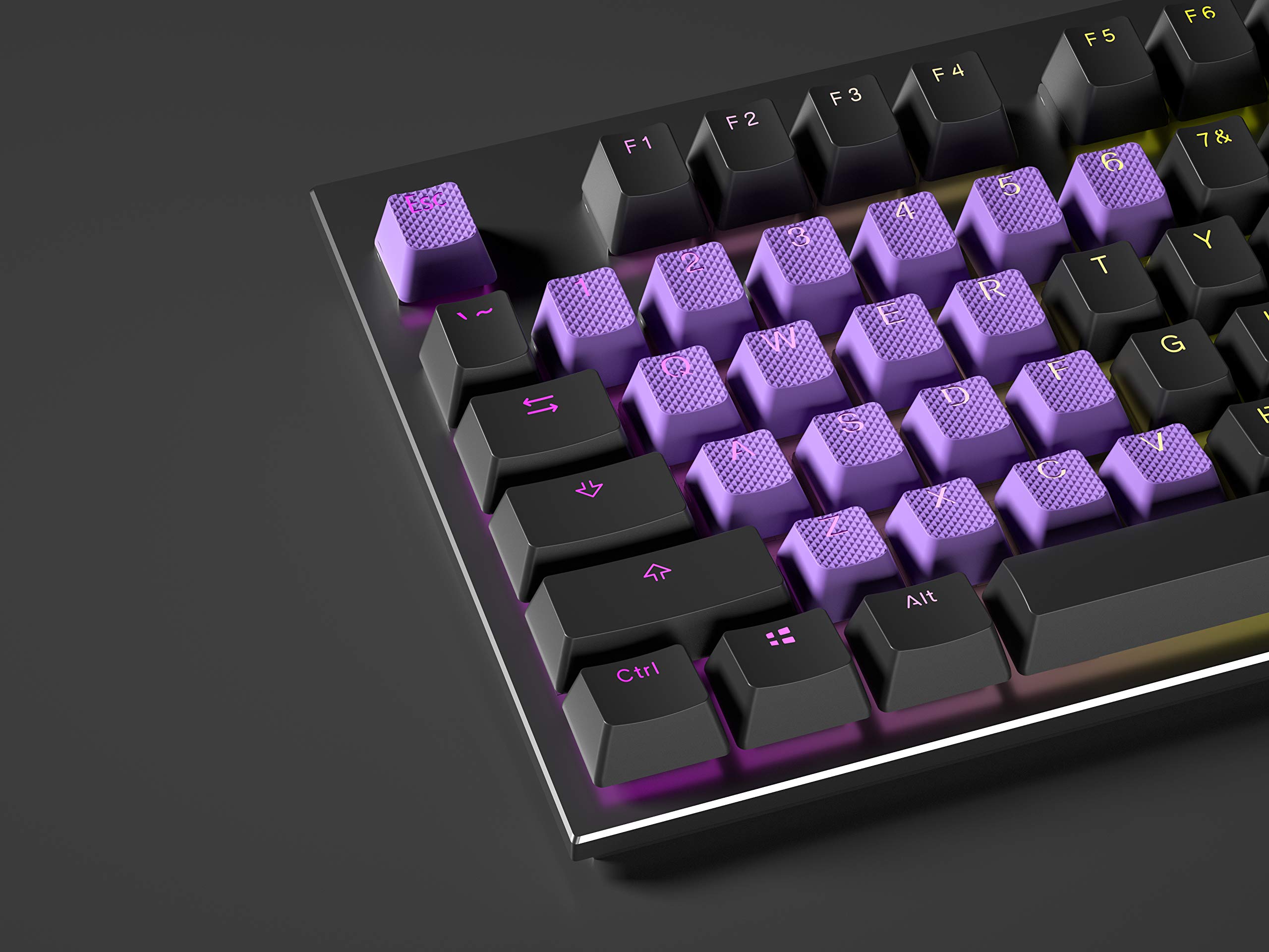HK Gaming Rubber Keycaps Set | Anti-Slip Texture | Doubleshot Backlit ...