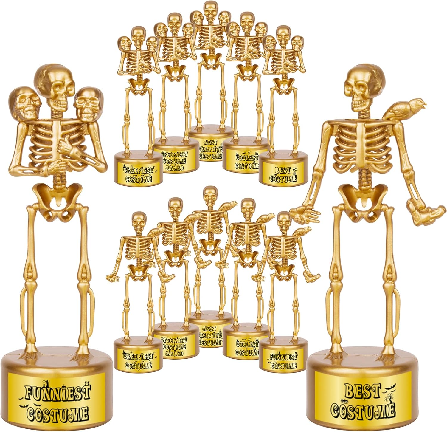 Amazon.com : AORZIT 12 Pack Halloween Trophy Best Costume Skeleton Trophies for Kids Adults ...