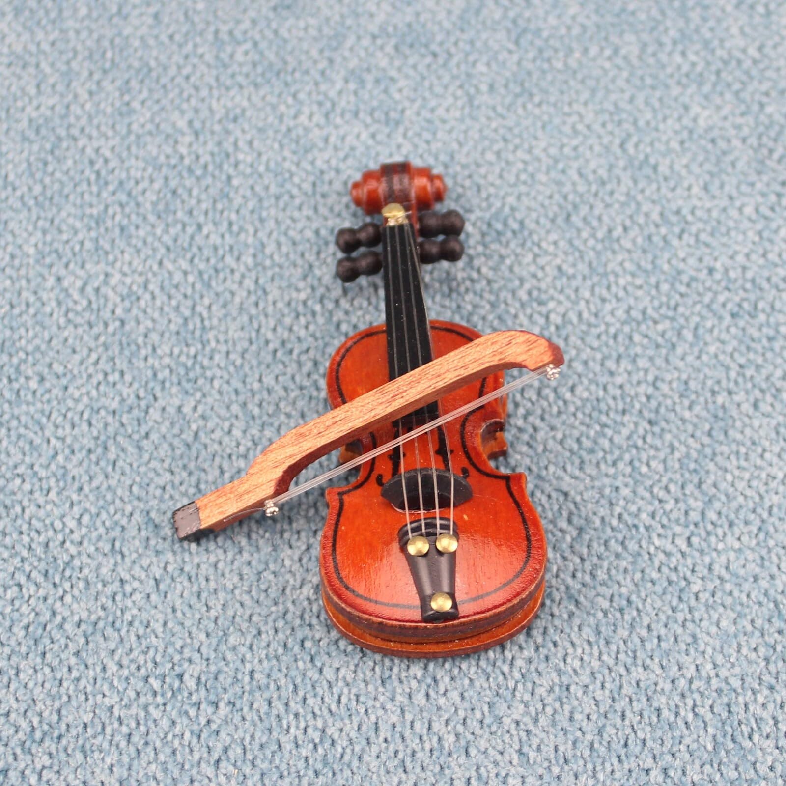 Amazon.com: Miniature Violin, Dollhouse Violin Model Musical Instrument ...