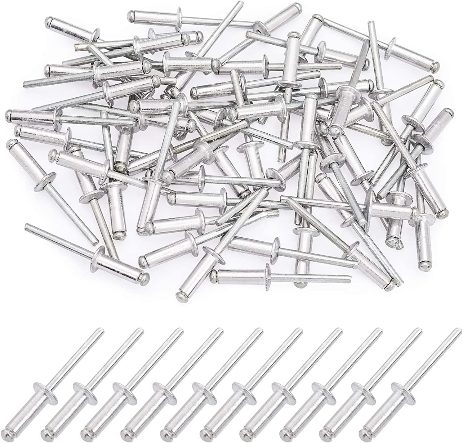 VOCIBO® Nieten Set 4mm x 10mm, 100 Stück Blindnieten, Popnieten ...