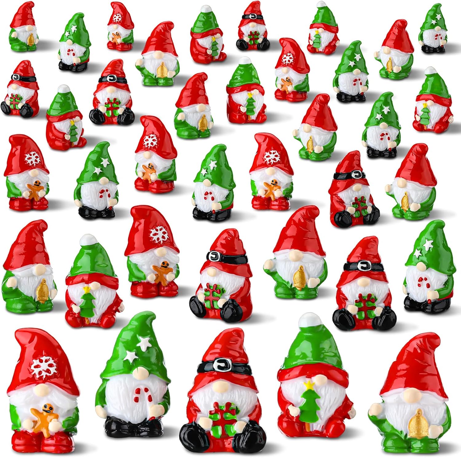 Amazon.com: Quzzil 80 Pcs Christmas Mini Resin Gnomes Christmas ...