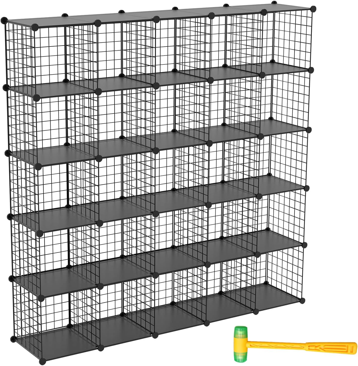 Amazon.com: KOUSI 14"x14" Wire Cube Storage, Metal Grid Organizer, 25 ...