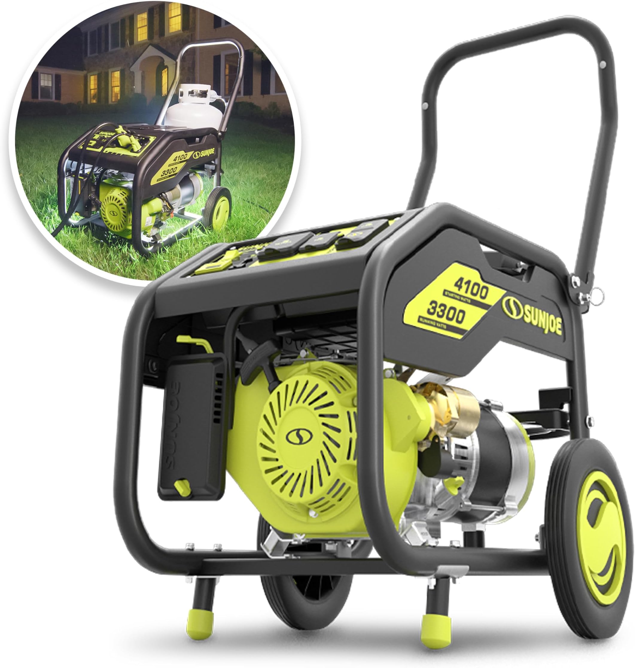 Amazon.com : Sun Joe SJG4100LP Portable Propane Generator | Push-Button ...