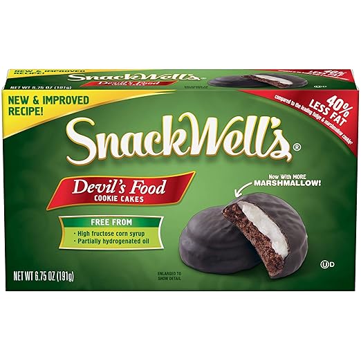 Amazon.com: SnackWell's Devil's Food Cookie Cakes, 6.75 Ounce : Grocery ...