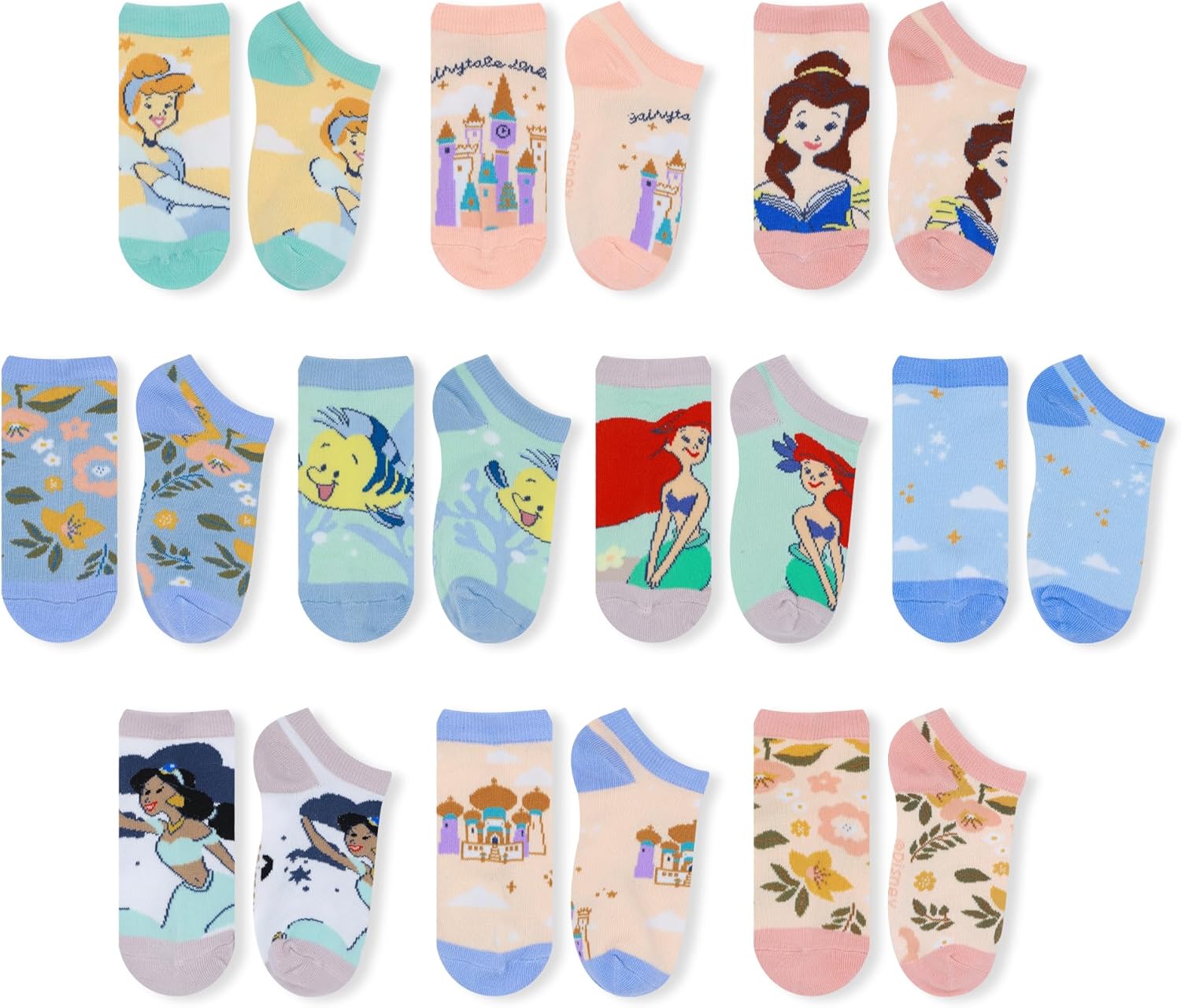 Amazon.com: Disney Girls Socks - 10 Pack Crew Socks with Arch Support ...