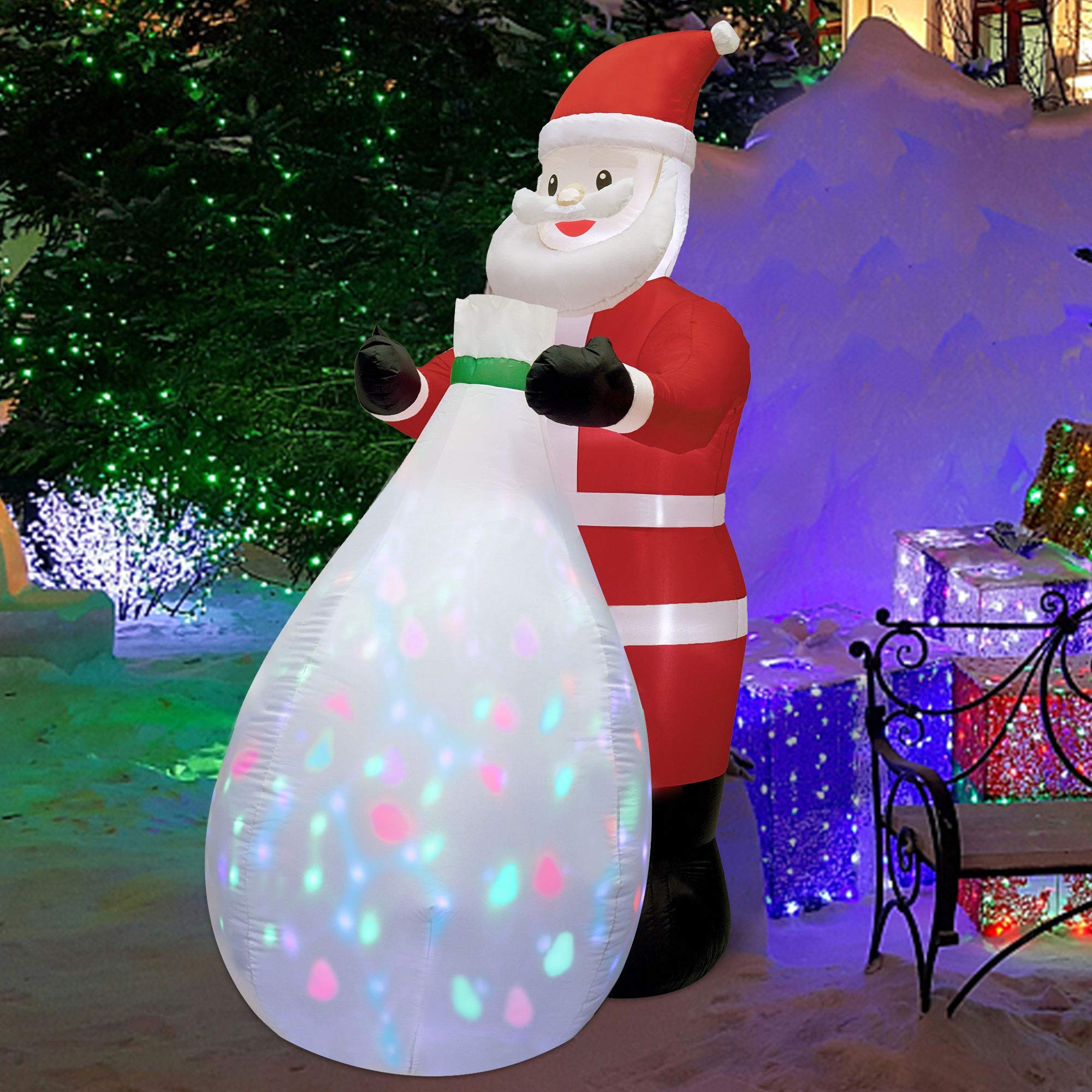 Snapklik.com : Twinkle Star Christmas Inflatables Lighted Santa Claus