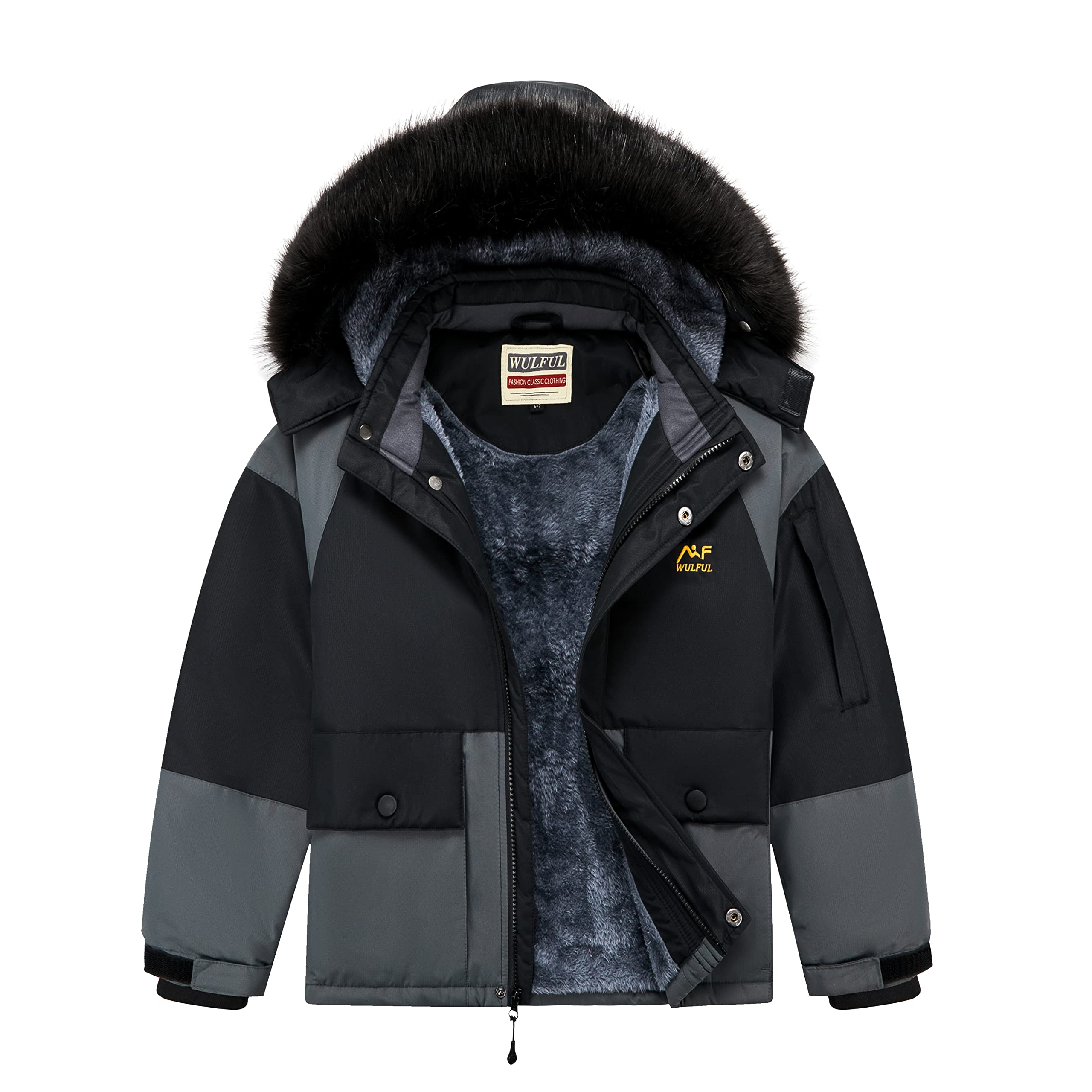 Snapklik.com : WULFUL Boys Ski Jacket Winter Snow Coat