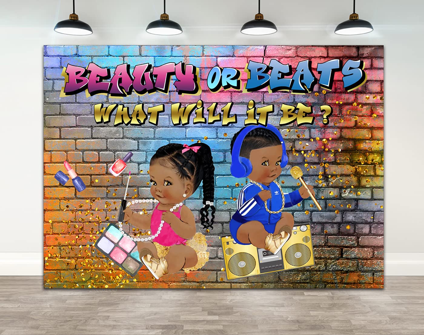 Amazon.com : Ticuenicoa 7x5ft Hip Hop Gender Reveal Backdrop Throwback ...