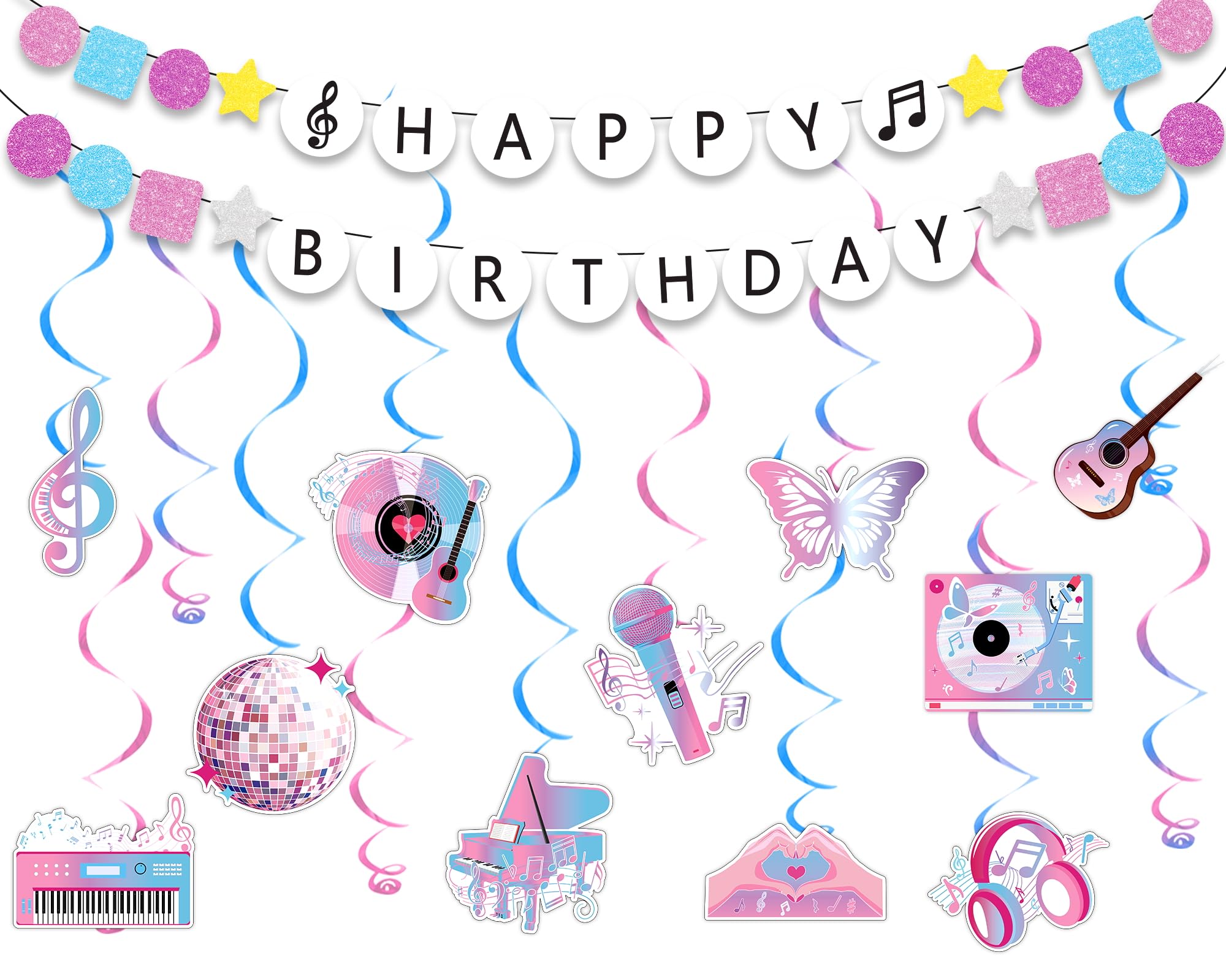 Amazon.com: Music Birthday Party Decorations Popular Singer Hanging ...