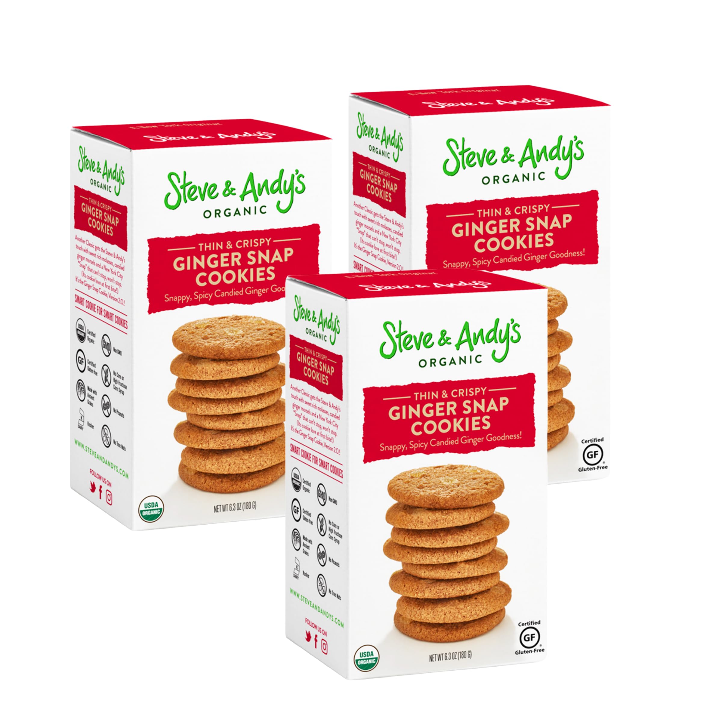Amazon.com: Steve & Andy’s Organic Gluten-Free Crunchy Ginger Snap ...