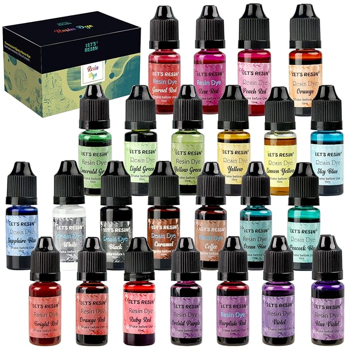 Buy LET'S RESIN Epoxy Pigment 24 Colors Epoxy Resin Dye, Liquid Epoxy ...