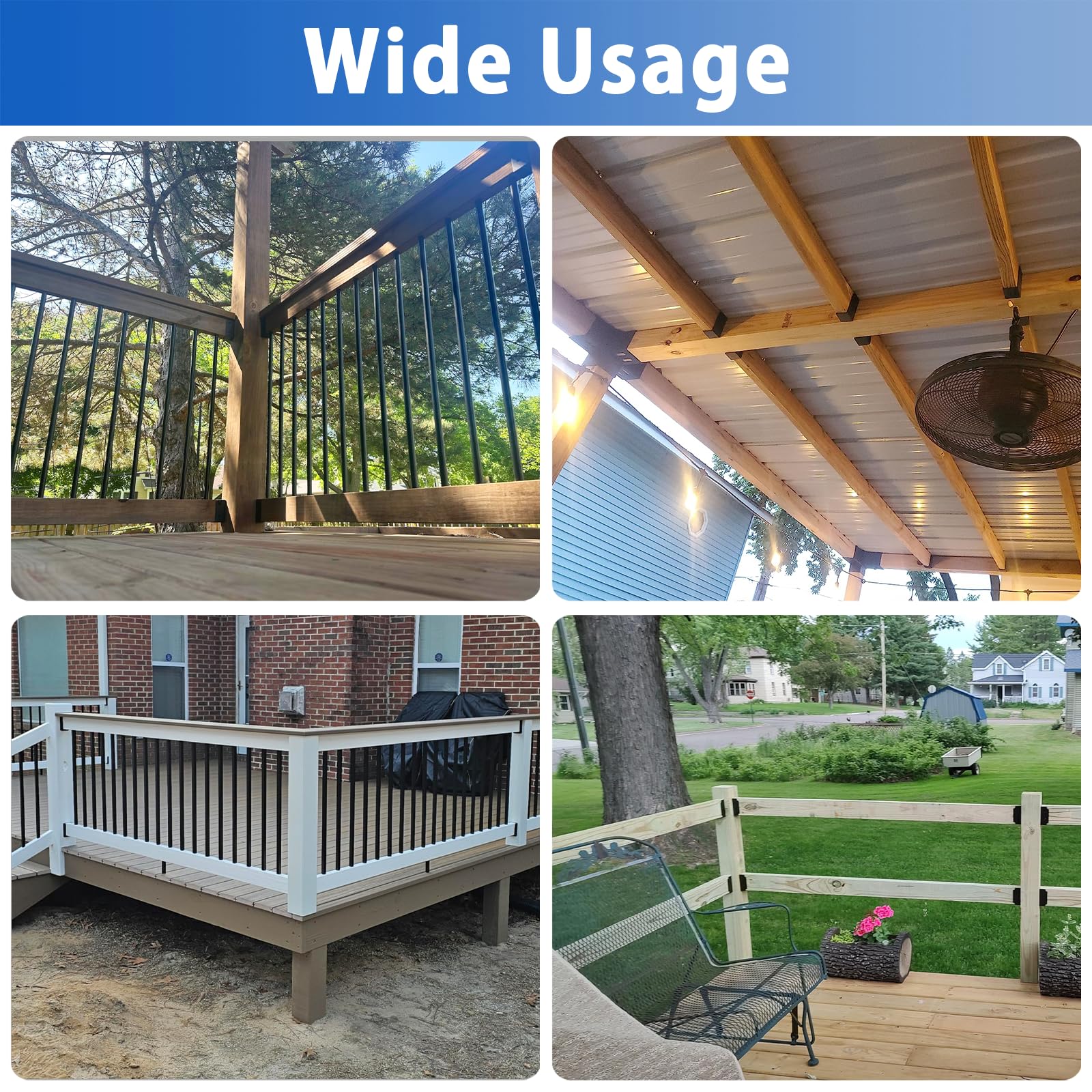 Snapklik.com : 24 Pcs 2”x 4” Stainless Steel Deck Railing Brackets ...