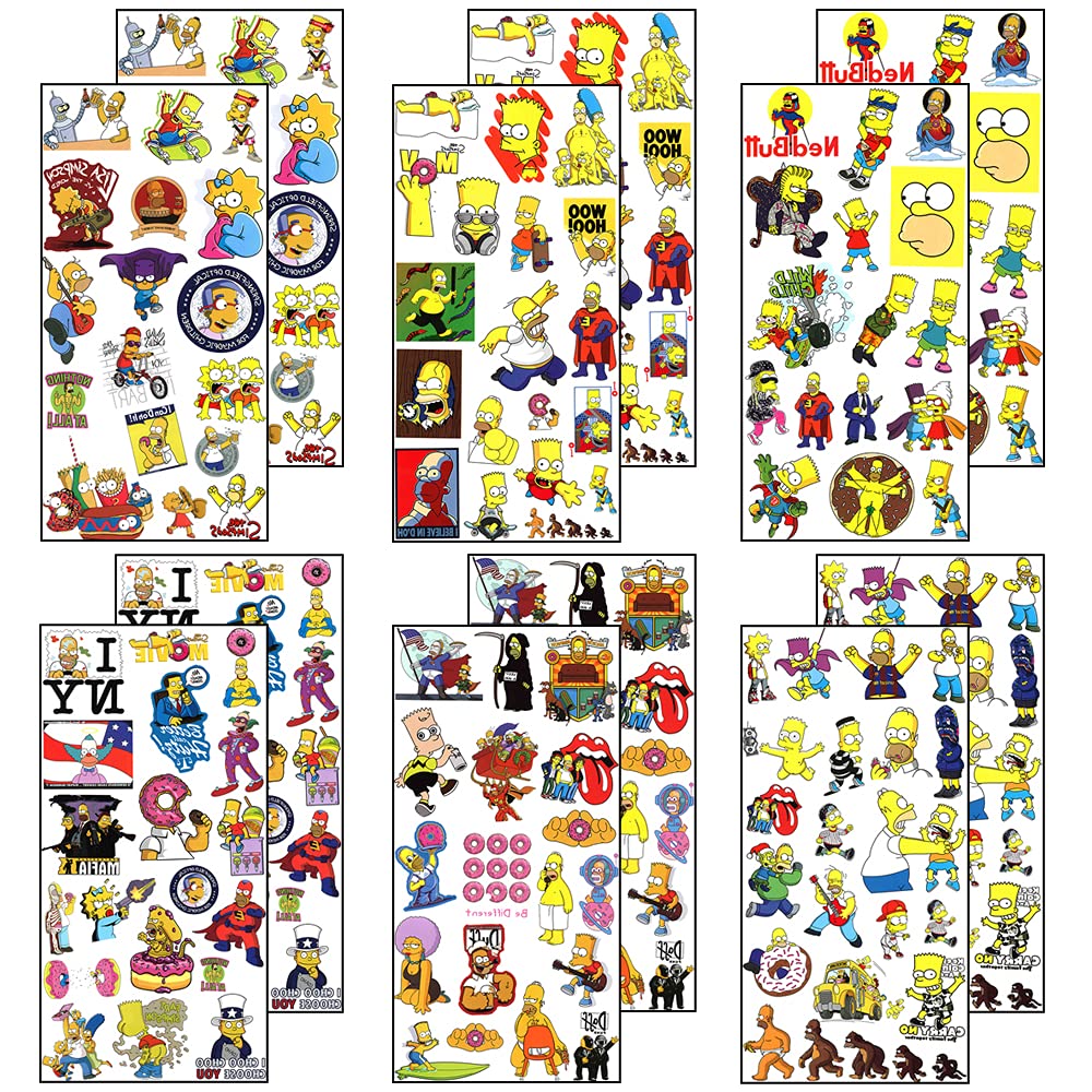 Simpson Temporary Tattoos Children's Christmas Temporary Tattoos