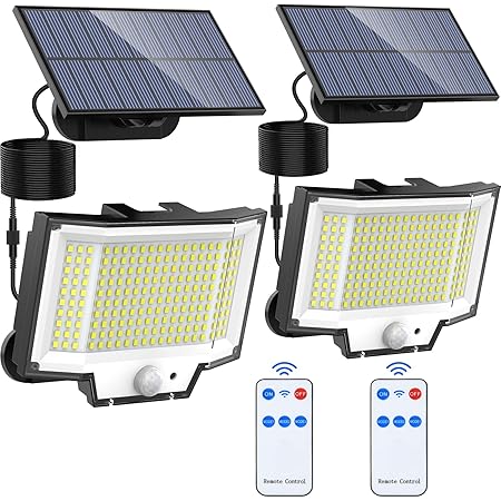 CEOTIS Solar Outdoor Lights, 240 LED 3500LM Motion Sensor Solar Lights for Outside, IP65 ...