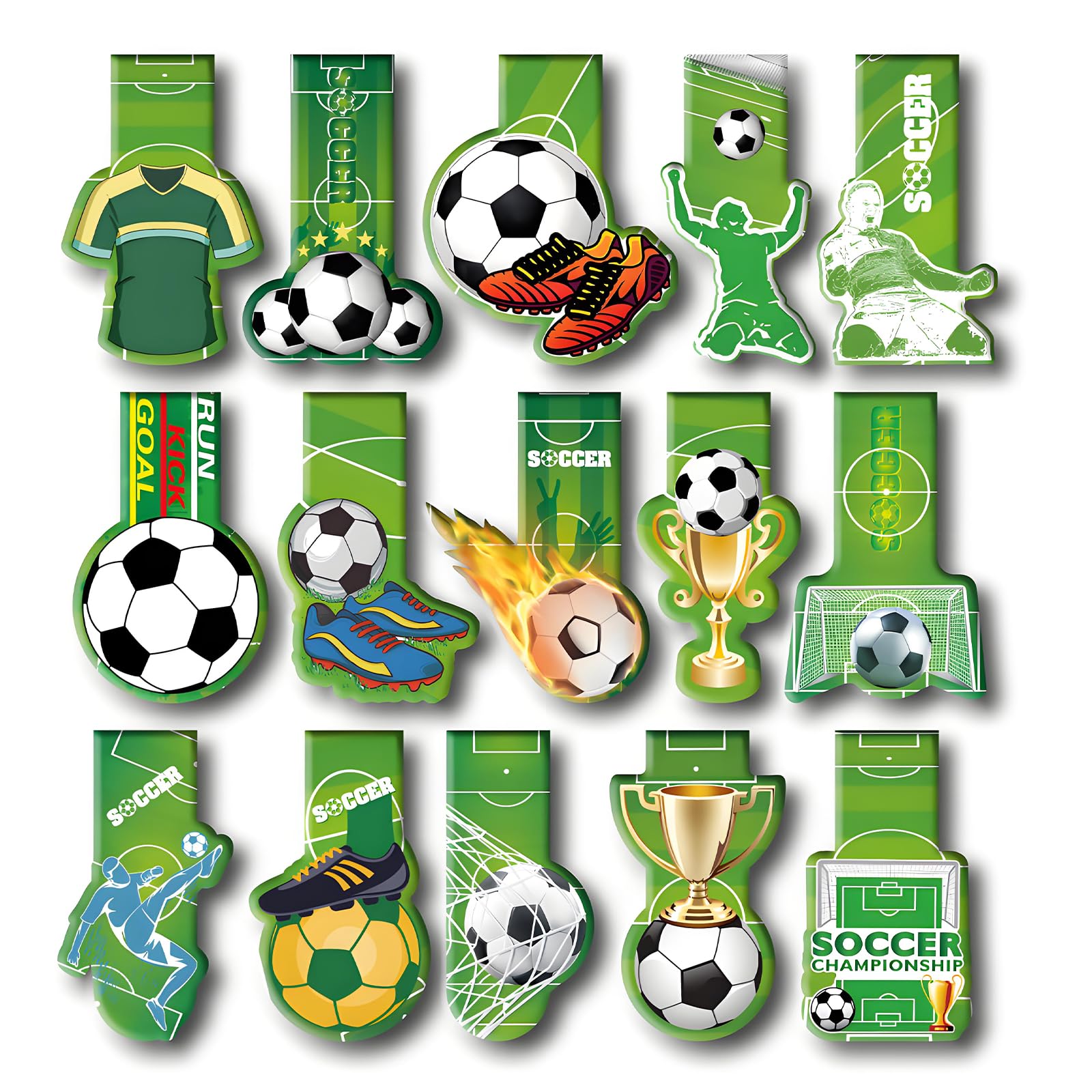 Sternstunde Pack of 15 Magnetic Bookmarks, Football Children's Football ...