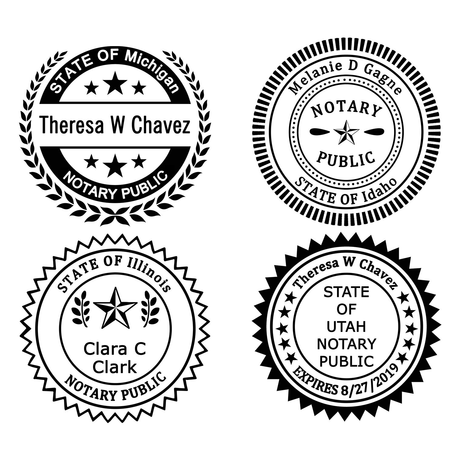 Amazon.com : Notary Stamp,Personalized Stamps Self Inking,1-5/8 ...